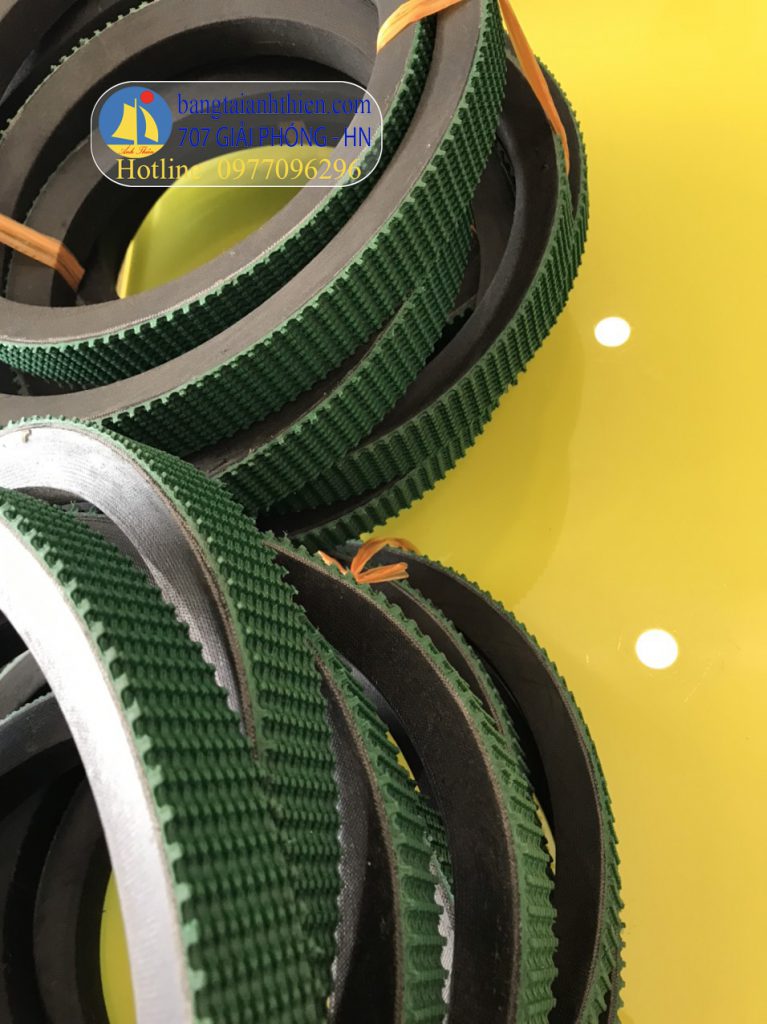 Dây curoa D160 dán nhám băng tải PVC xanh