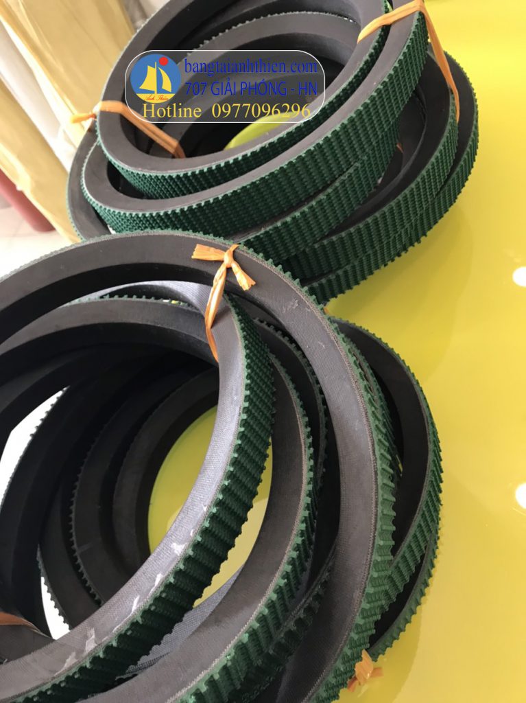 Dây curoa D160 dán nhám băng tải PVC xanh